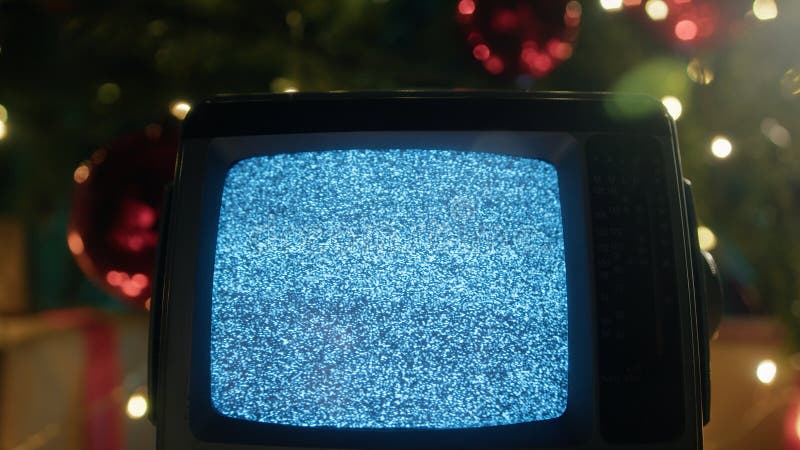 Christmas Static Television with White Noise and Flickering Stock Photo ...