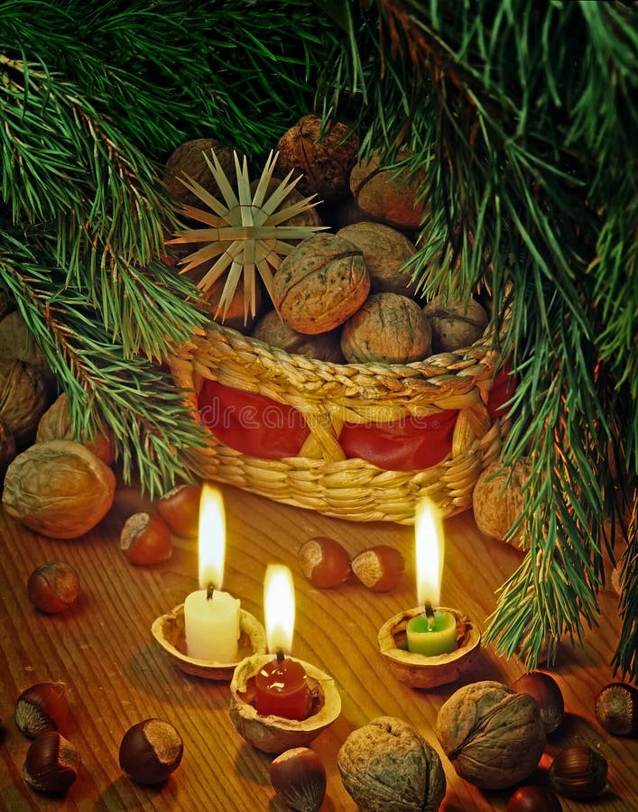 Christmas still life stock image. Image of decorated, flame - 6297867