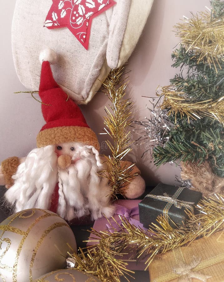 Christmas still life stock image. Image of angle, santa - 103137165