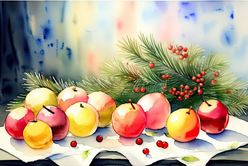 Christmas Still Life. Generative Ai Stock Illustration - Illustration ...