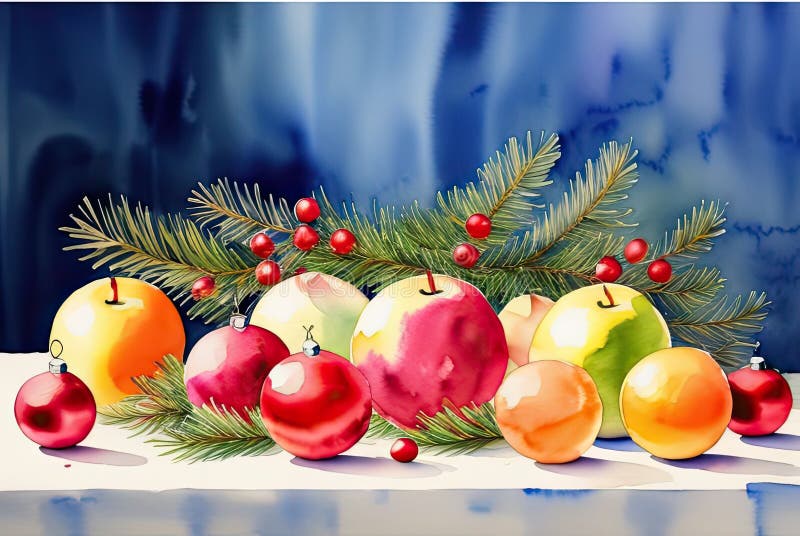 Christmas Still Life. Generative Ai Stock Illustration - Illustration ...