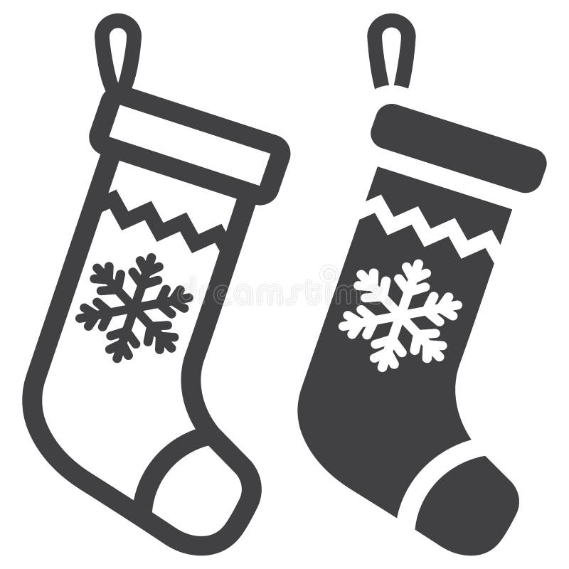 Christmas Stocking Thin Line Icon, Christmas and Winter, Sock Sign ...