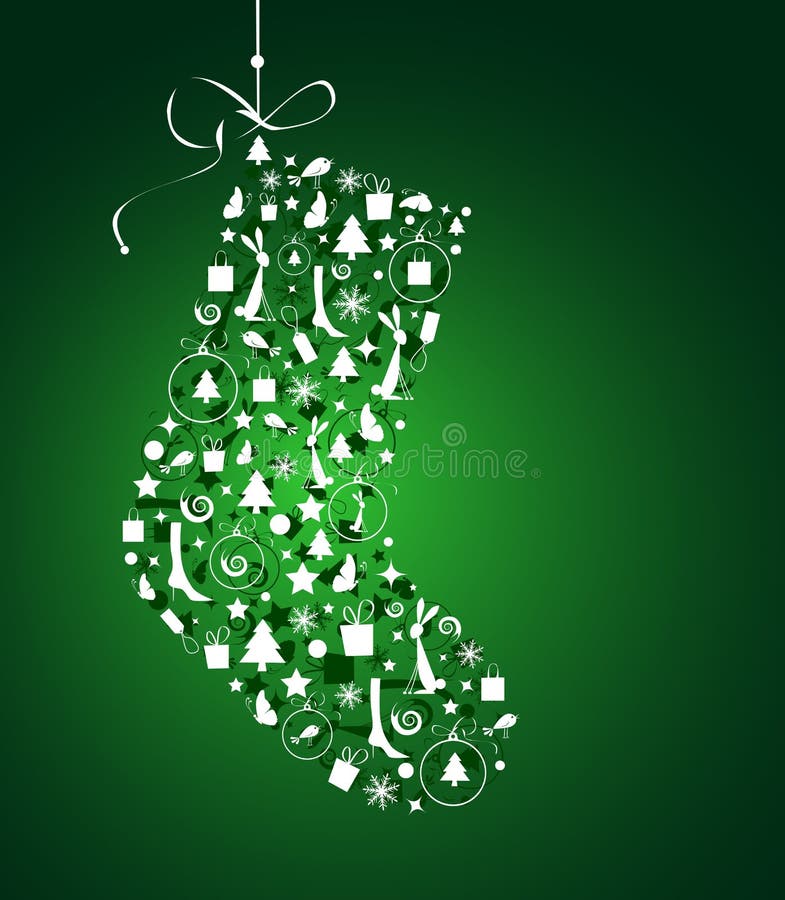 Christmas Stocking Sock Flat Vector Icon, Symbol, Pictogram, Sign ...