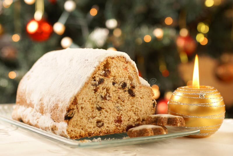 Christmas stollen stock image. Image of table, cake, food - 32329549