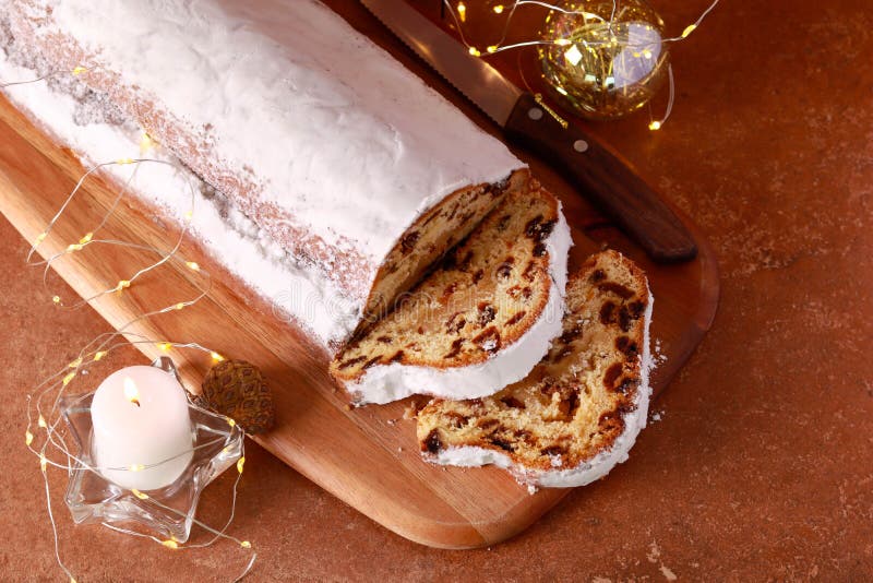 Christmas Stollen with Marzipan Stock Image - Image of christmas, sweet ...