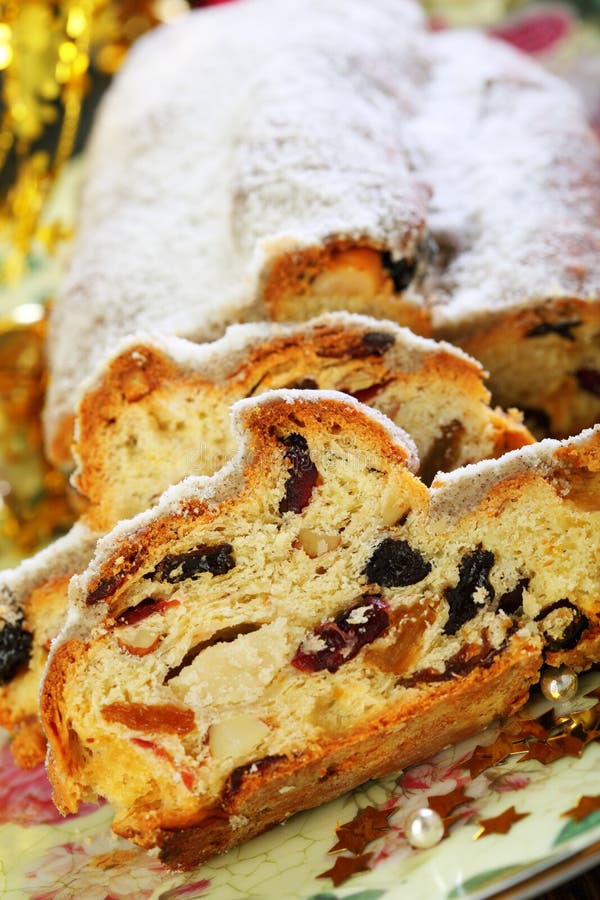 Christmas Stollen on a Celebratory Table. Stock Photo - Image of candle ...