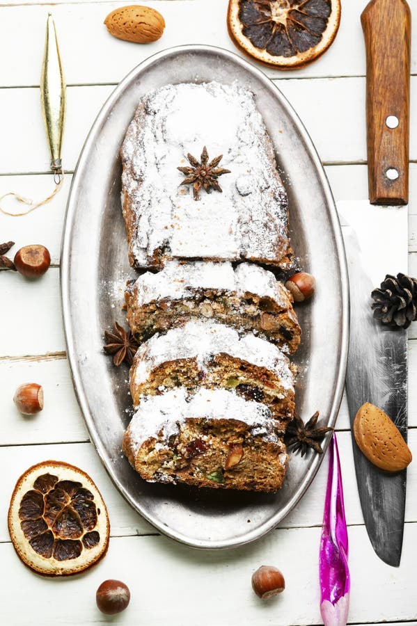 Christmas Stollen and Tree Decorations Stock Image - Image of ...