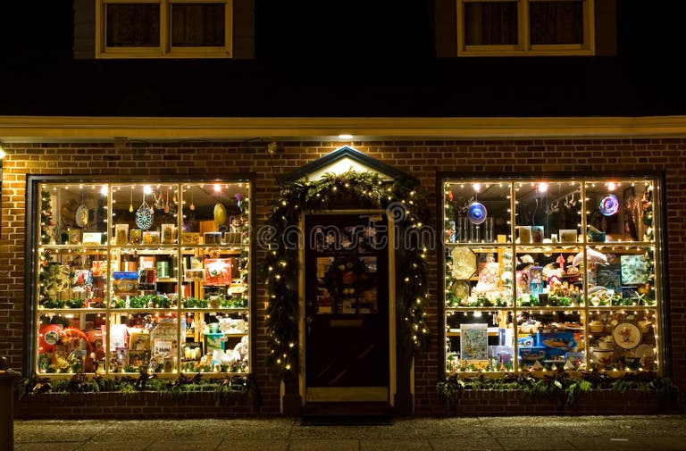 Christmas Storefront stock photo. Image of sidewalk, strings - 1712782