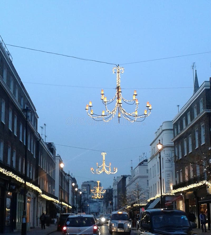 Christmas street lights editorial stock image. Image of christmas ...