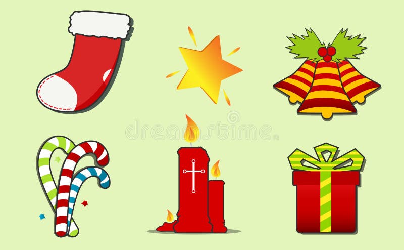 Christmas Stuff Set Vector Illustration Stock Vector - Illustration of ...