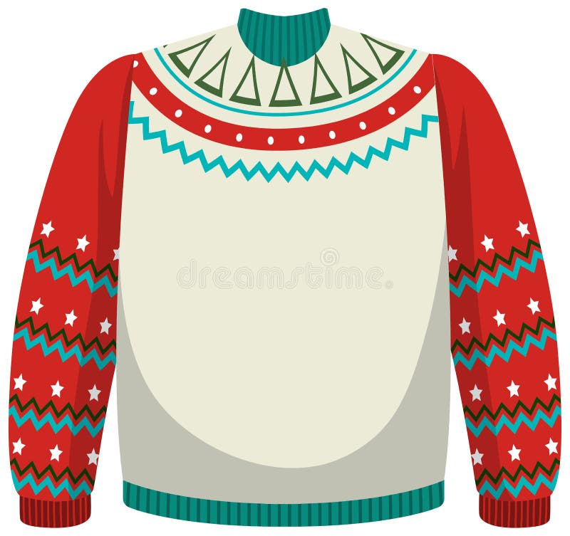 Christmas Sweater in Cartoon Style Isolated Stock Vector - Illustration ...