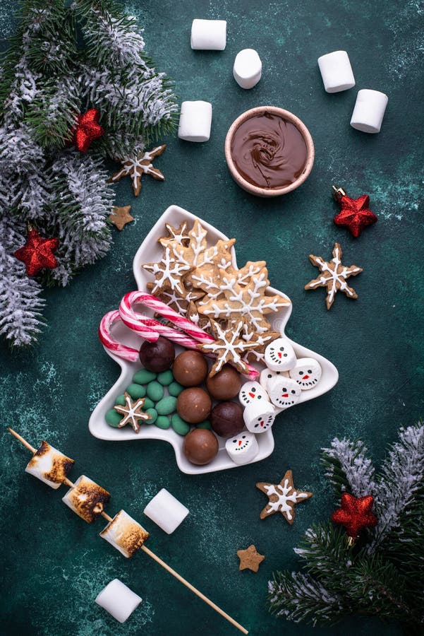 Christmas Sweets, Cookies and Marshmallow Stock Image - Image of ...
