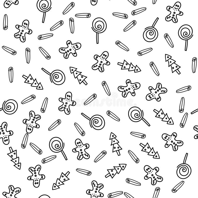 Christmas Sweets Seamless Pattern Stock Vector - Illustration of ...
