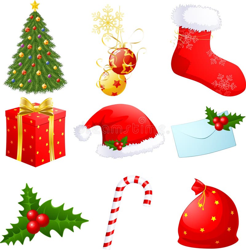 Christmas symbols stock vector. Illustration of holiday - 16868385