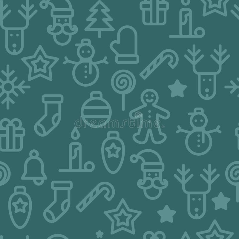 Christmas Symbols Seamless Pattern Simple Vector Illustration Stock ...