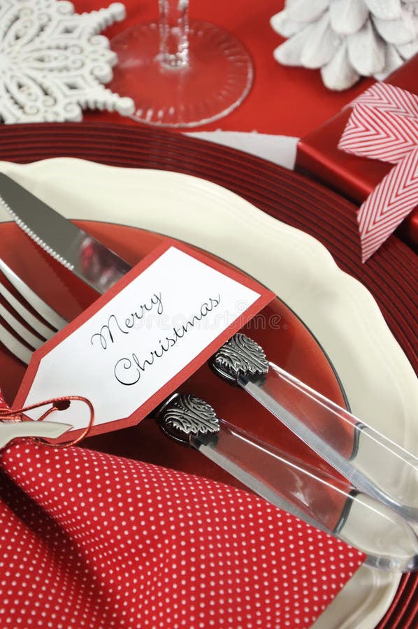 Christmas Table Place Settings in Aqua Blue, Silver and White Stock ...