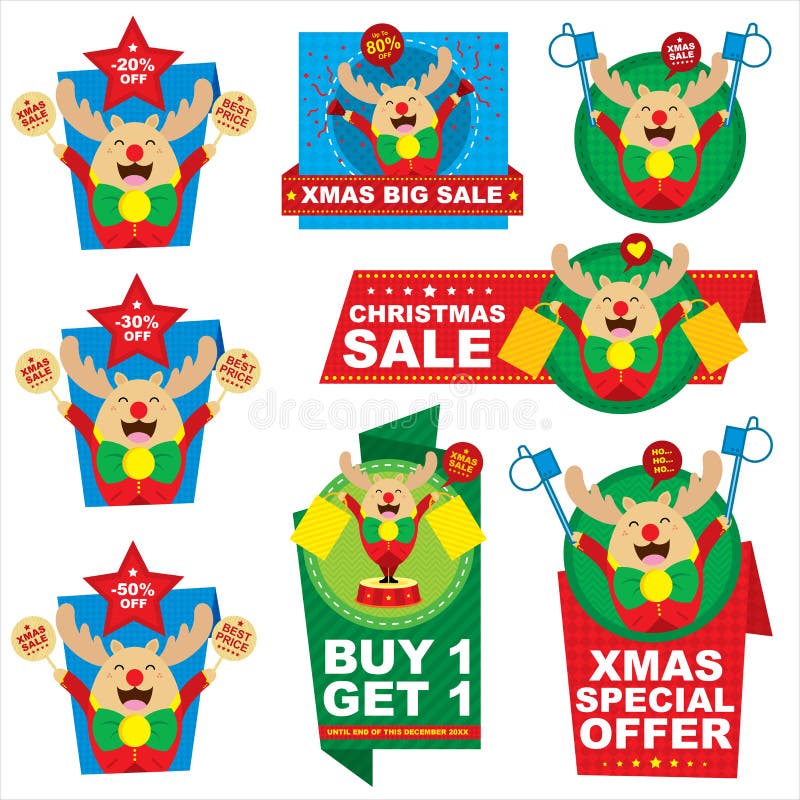 Christmas Tag Price Design stock vector. Illustration of deer - 45890626