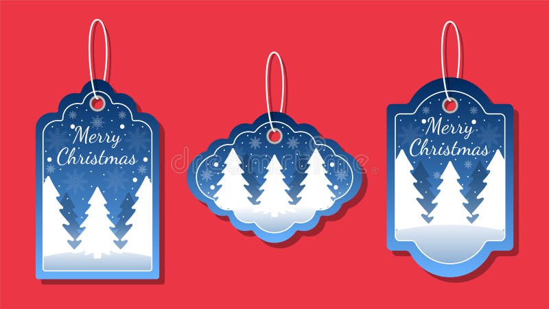 Christmas Tags Set Greetings Elements on Colorful Background. Christmas ...