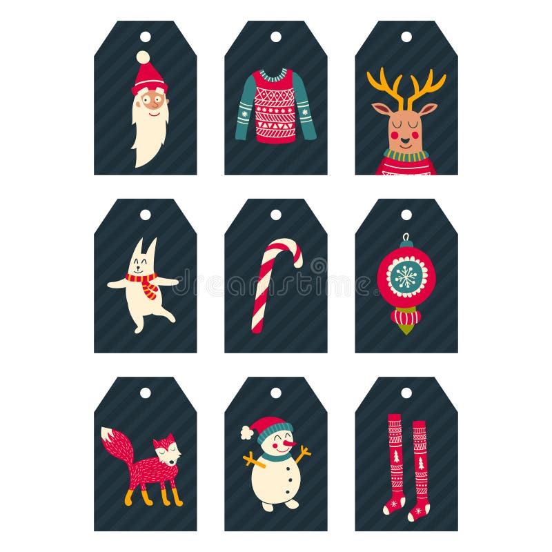 Christmas tags stock vector. Illustration of design - 105727872