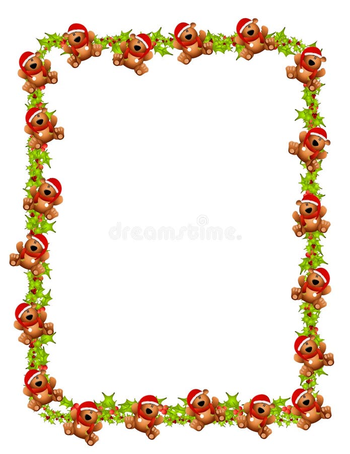Christmas Teddy Bear Border Stock Illustration - Illustration of ...