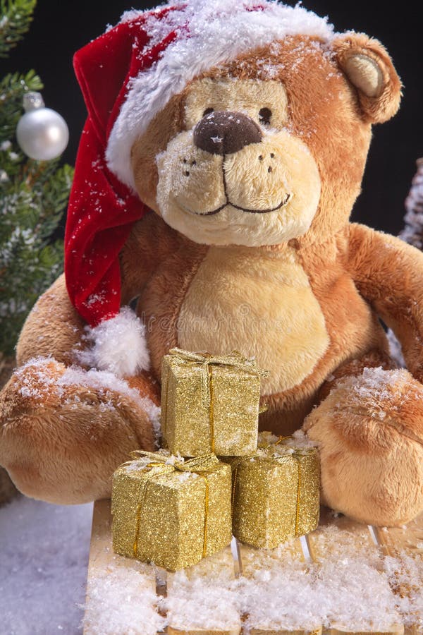 Christmas teddy bear stock image. Image of ribbon, merry - 39779365