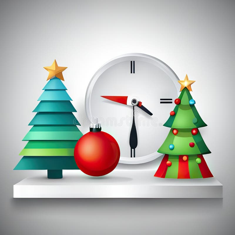 Christmas Template. Decorative Christmas Tree Shape in Modern Flat ...