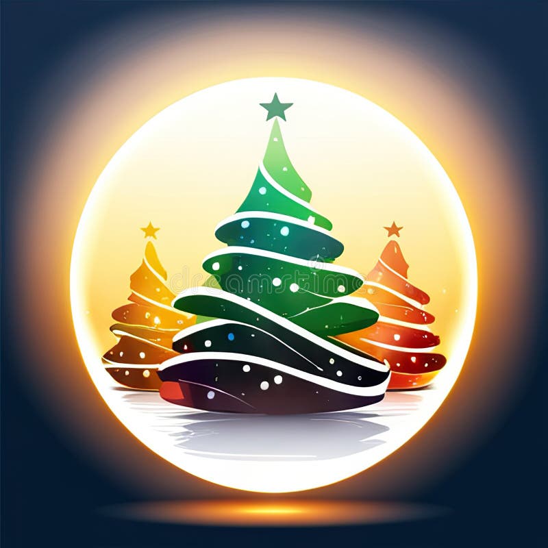 Christmas Template. Decorative Christmas Tree Shape in Modern Flat ...