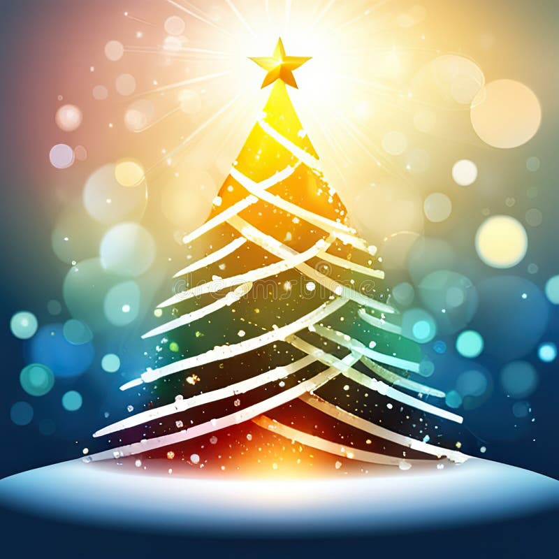 Christmas Template. Decorative Christmas Tree Shape in Modern Flat ...