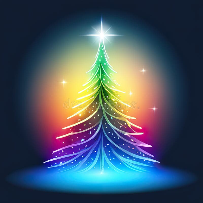 Christmas Template. Decorative Christmas Tree Shape in Modern Flat ...