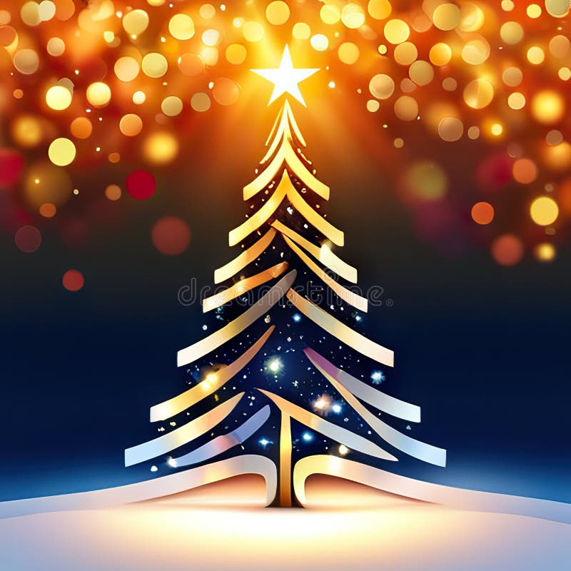 Christmas Template. Decorative Christmas Tree Shape in Modern Flat ...