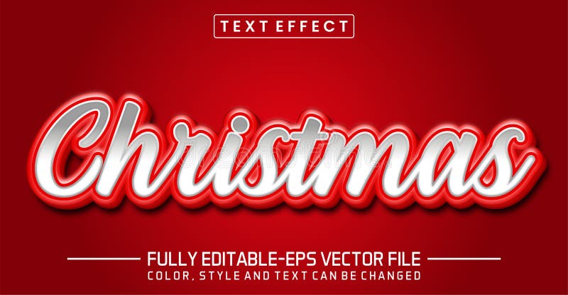 Christmas Text Editable Text Effect with Red Outline Text Style Theme ...