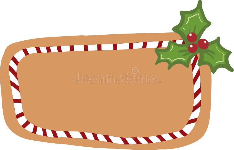 Christmas Text Frame with Holly Stock Vector - Illustration of festive ...