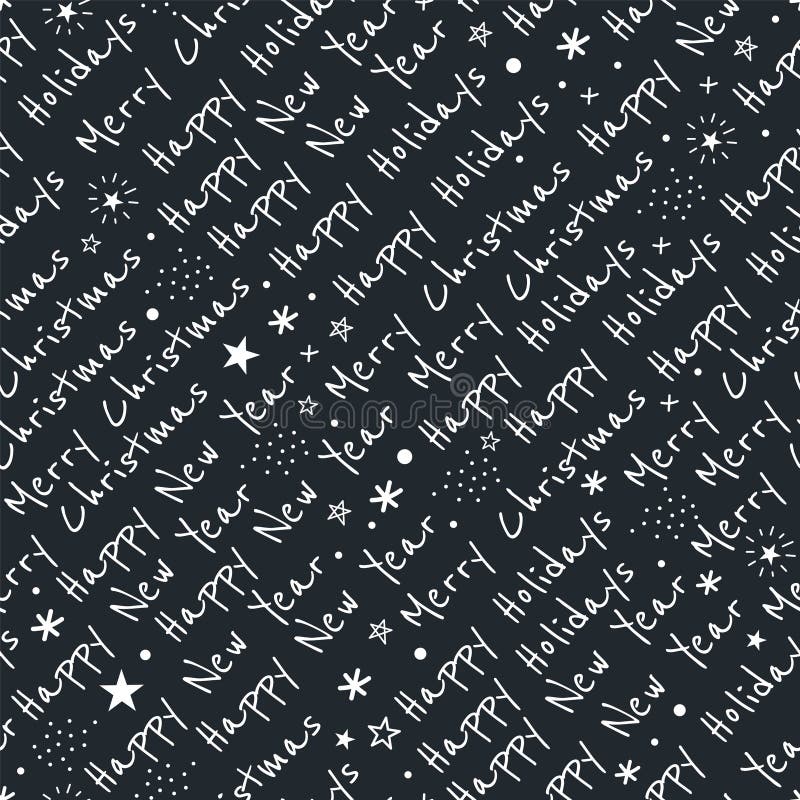 Christmas Text Vector Pattern. Seamless Background. Endless Texture ...