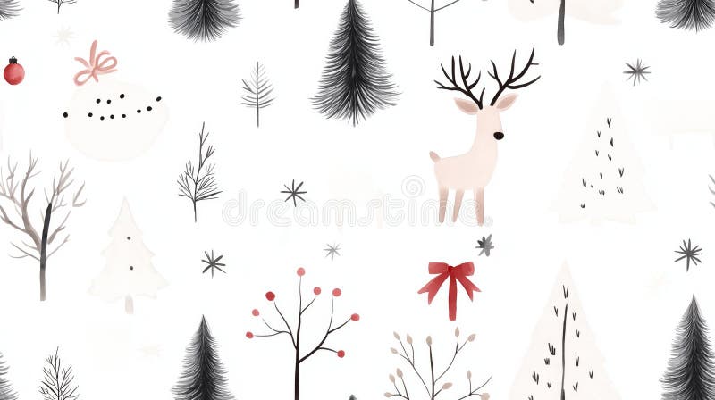 Christmas Texture. Minimalistic Christmas Hand Drawn Wrapping Paper ...