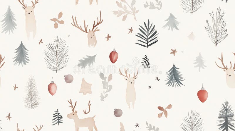 Christmas Texture. Minimalistic Christmas Hand Drawn Wrapping Paper ...