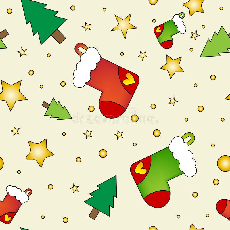 Christmas Texture with Stockings Stock Illustration - Illustration of ...