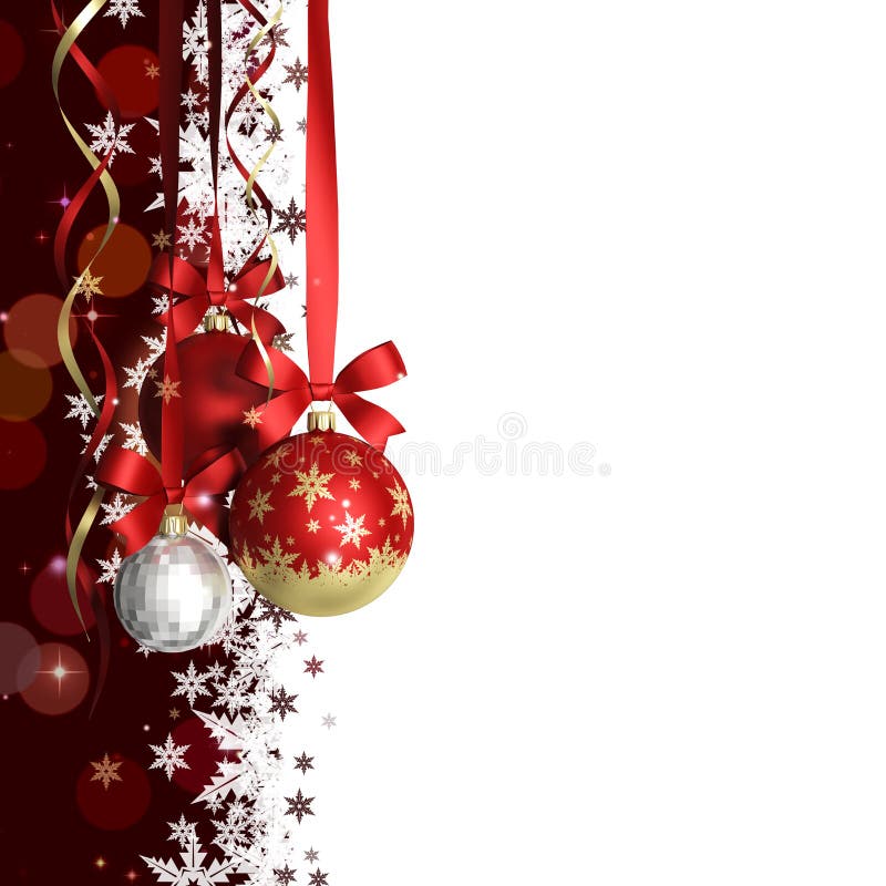 Christmas Theme with Glass Balls and Free Space for Text Stock ...