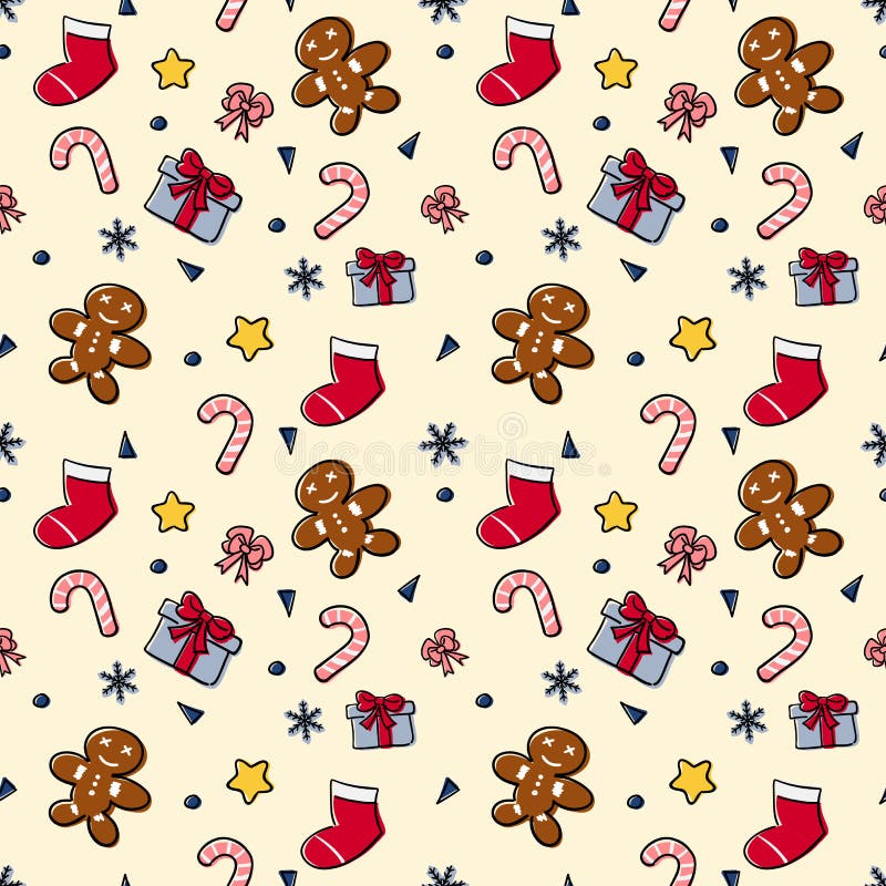 Christmas Theme Random Repeat Pattern Vector Illustration Stock Vector ...