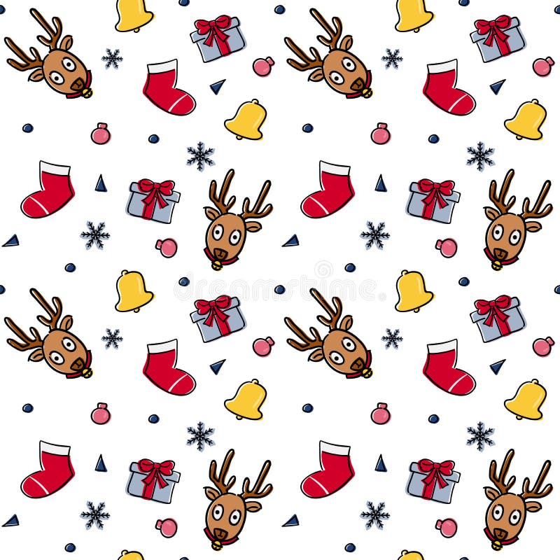 Christmas Theme Random Repeat Pattern Vector Illustration Stock Vector ...