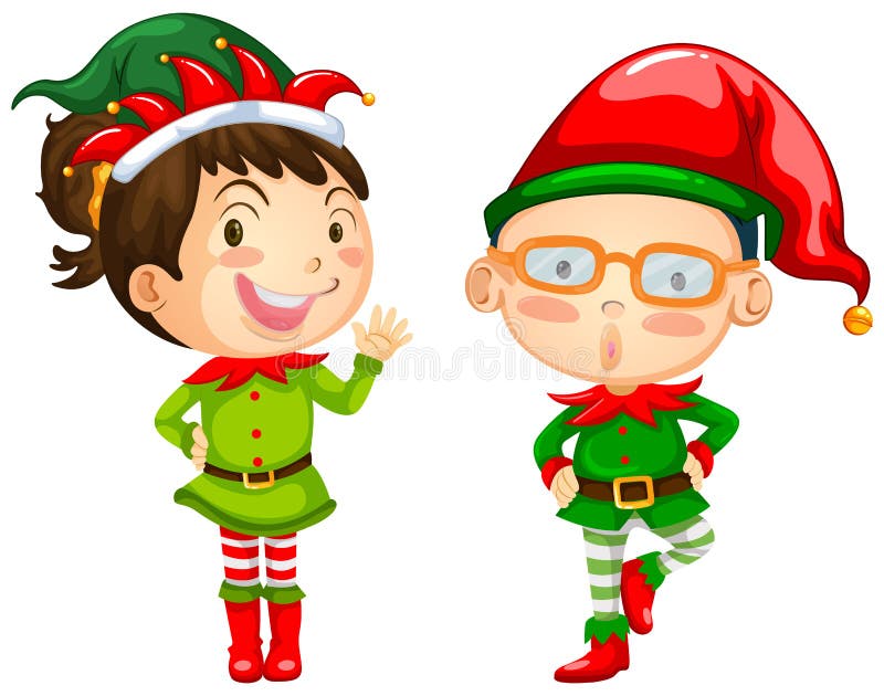 Two Christmas Elves Stock Illustrations – 168 Two Christmas Elves Stock ...