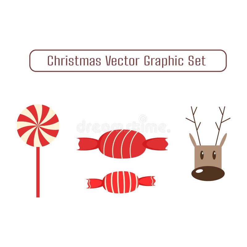 Christmas Theme Vector Graphic Objects on White Background Stock Vector ...