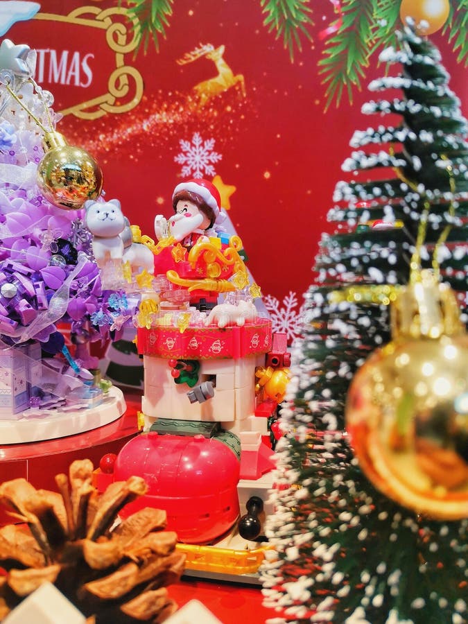 Christmas Themed Decorations with Santa Claus Characters in the Form of ...