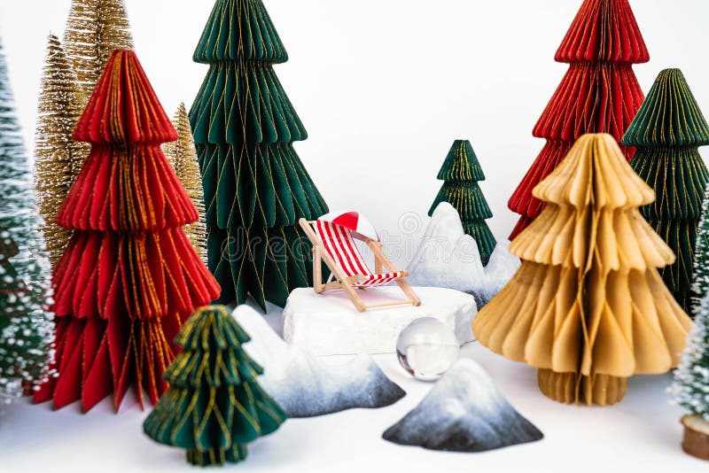 Christmas-themed Desktop Photo Zone on a White Background, Side View ...