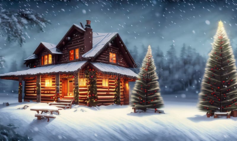 Christmas time stock illustration. Illustration of house - 293318863