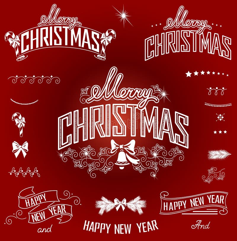 Christmas Titles and Design Element Stock Vector - Illustration of ...