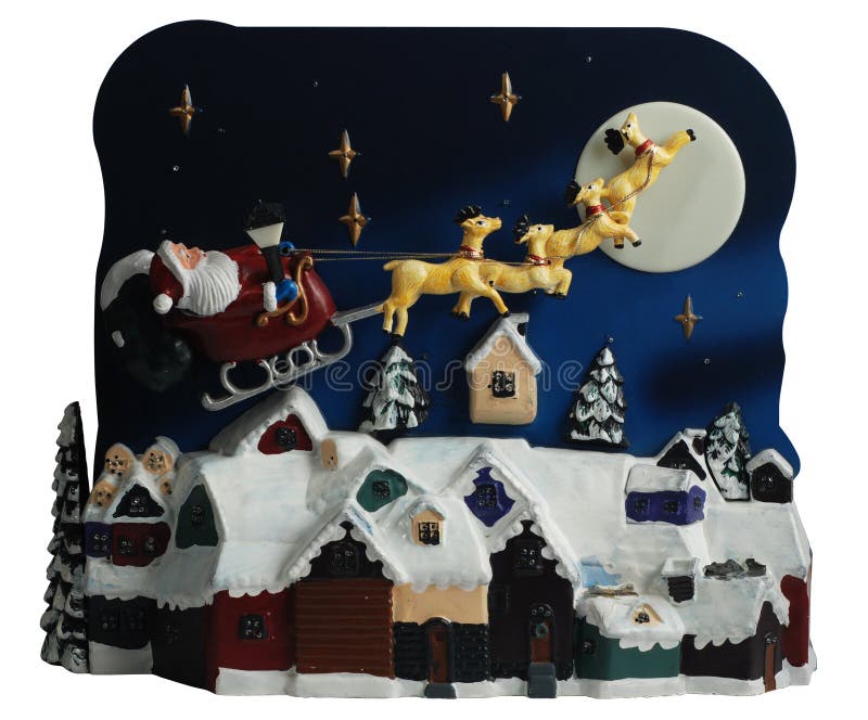 Christmas toy scene stock photo. Image of moon, reindeer - 7469030