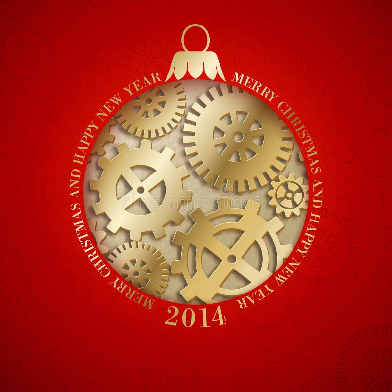 Christmas Toy with Wheels and Gears. Stock Vector - Illustration of ...