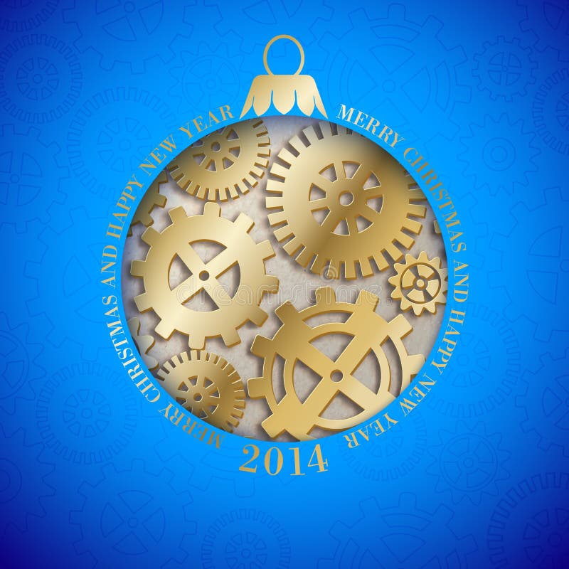 Christmas Toy with Wheels and Gears. Stock Vector - Illustration of ...