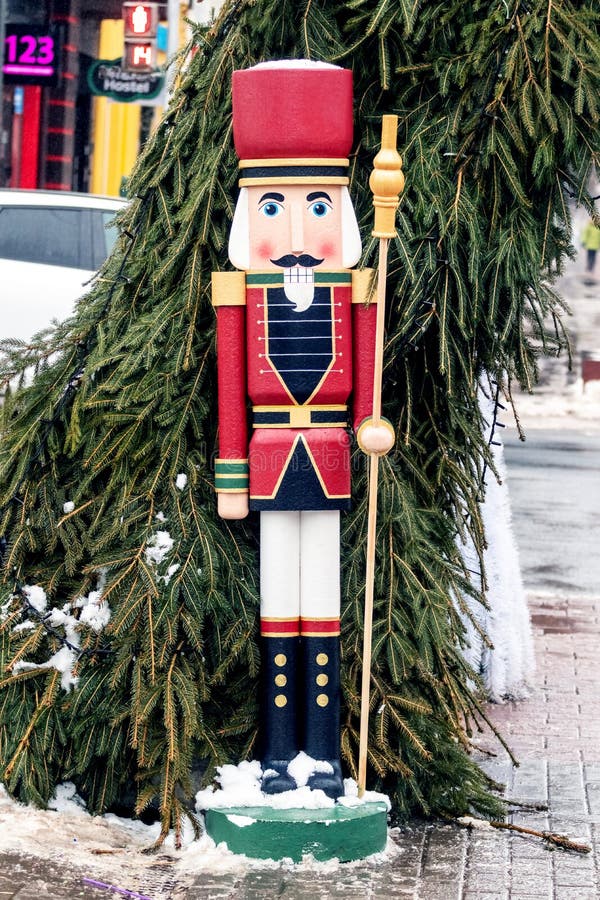Christmas Toy Wooden Nutcracker of a Christmas Tree Stock Image - Image ...