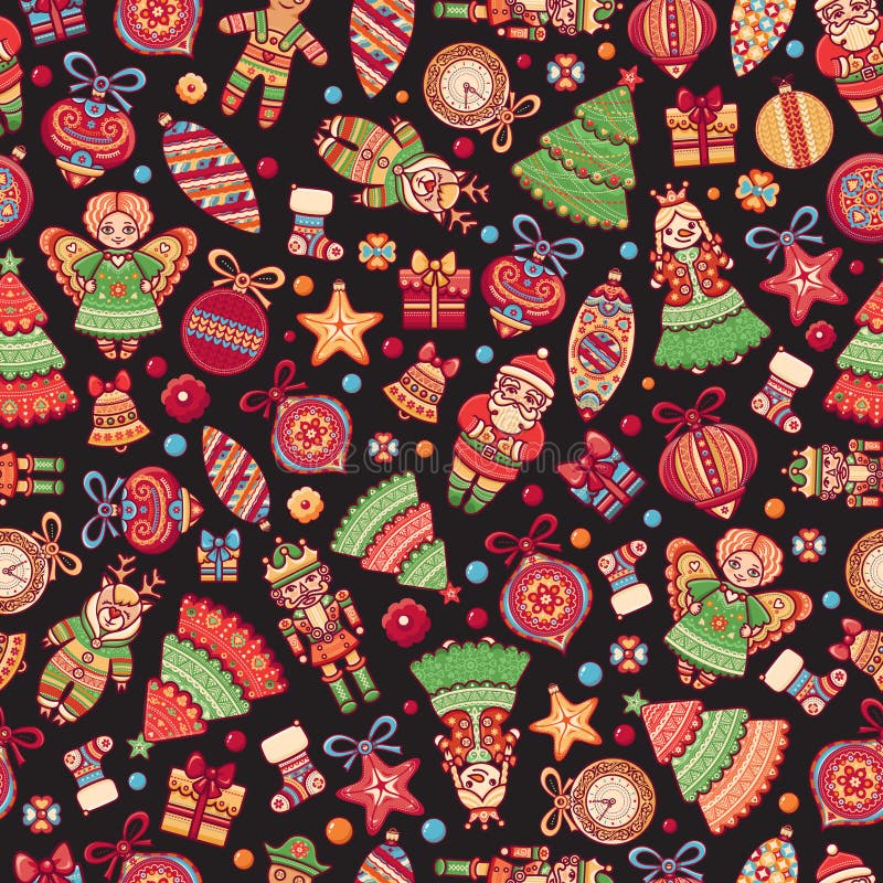 Christmas Toys. Seamless Pattern. Holiday Background. Best For Greeting ... Christmas Toys. Seamless Pattern. Holiday Background. Best For Greeting ...